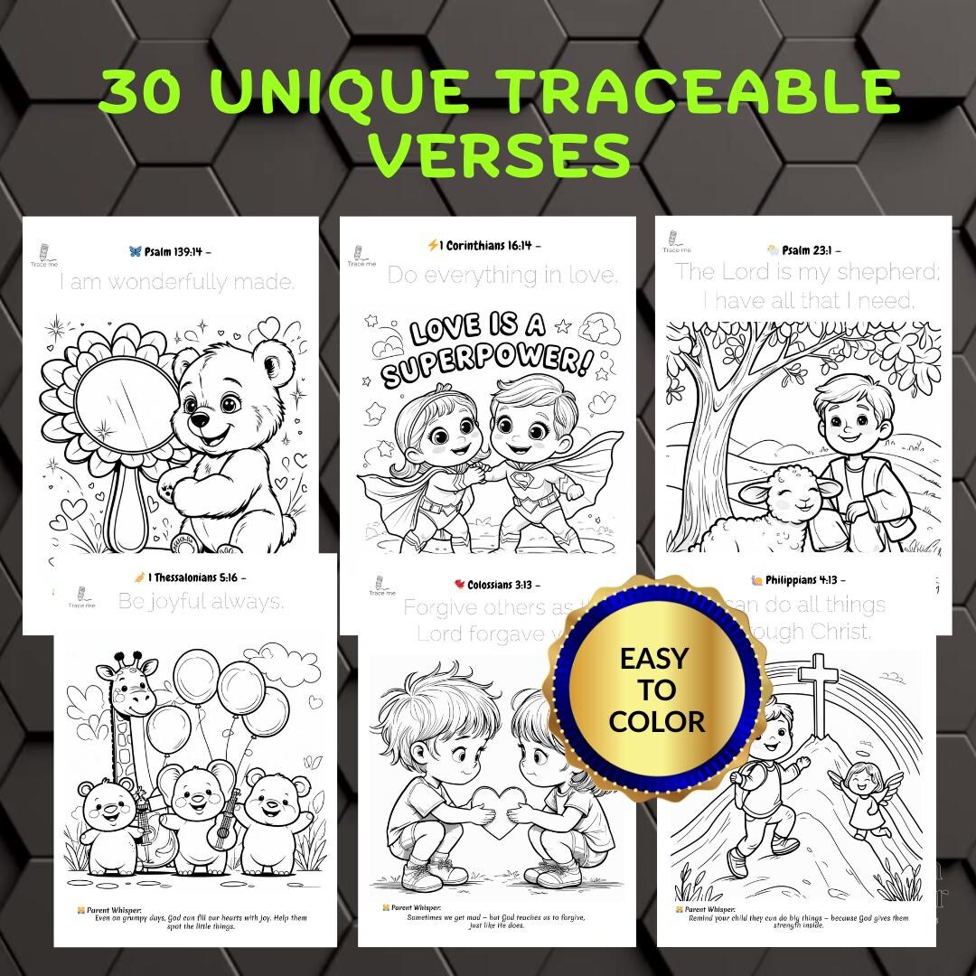 My First Bible Verses Tracing Coloring Book PDF for Kids Christian ...