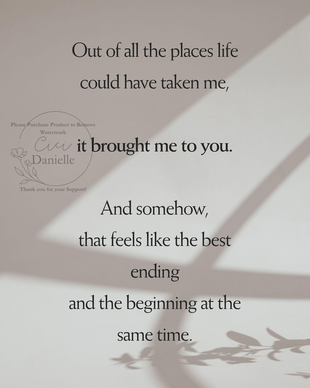 Romantic Love Poem (printable)- "out of All the Places Life Could Have ...