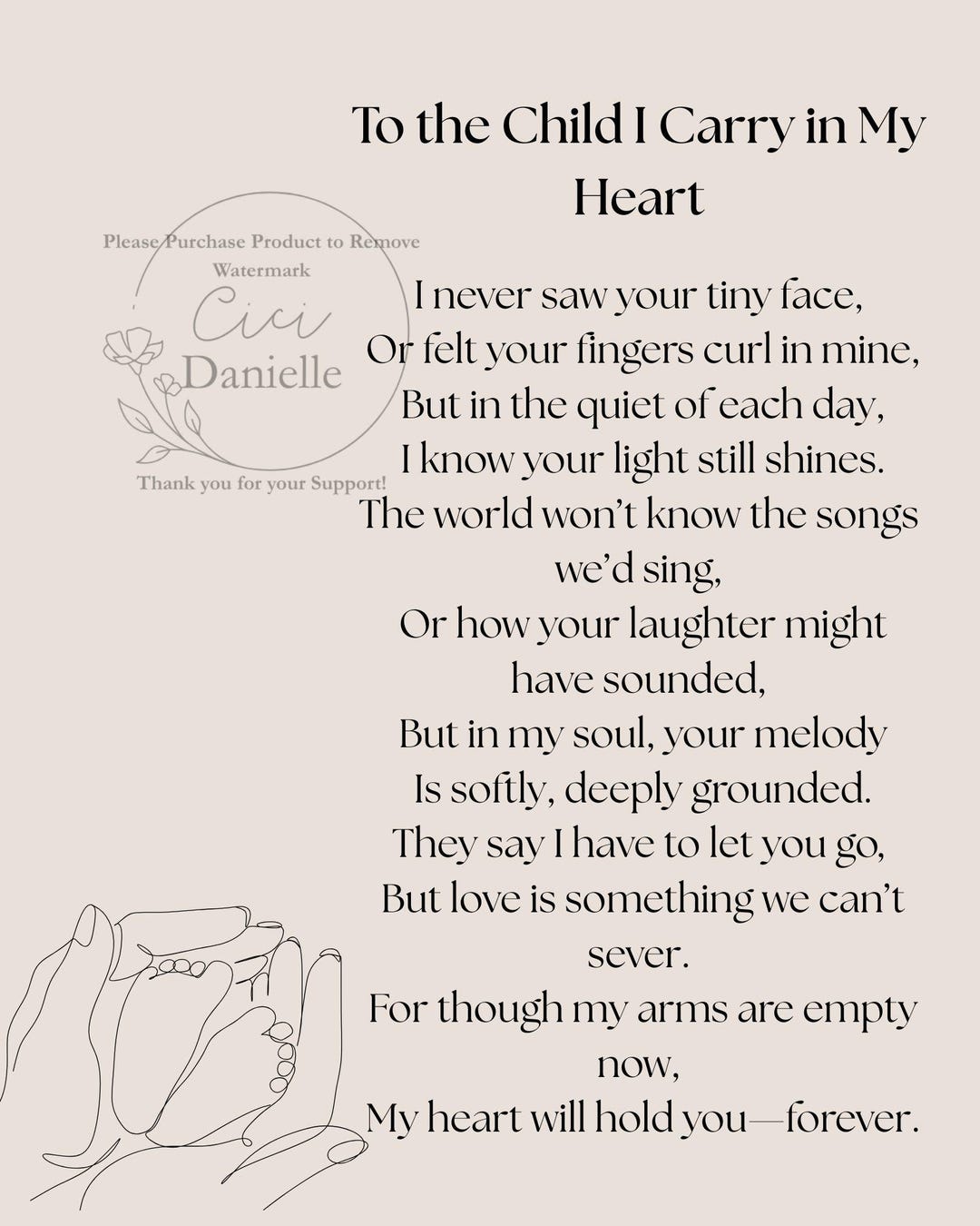 Infant Loss Miscarriage Stillbirth Poem Digital Download | Printable ...