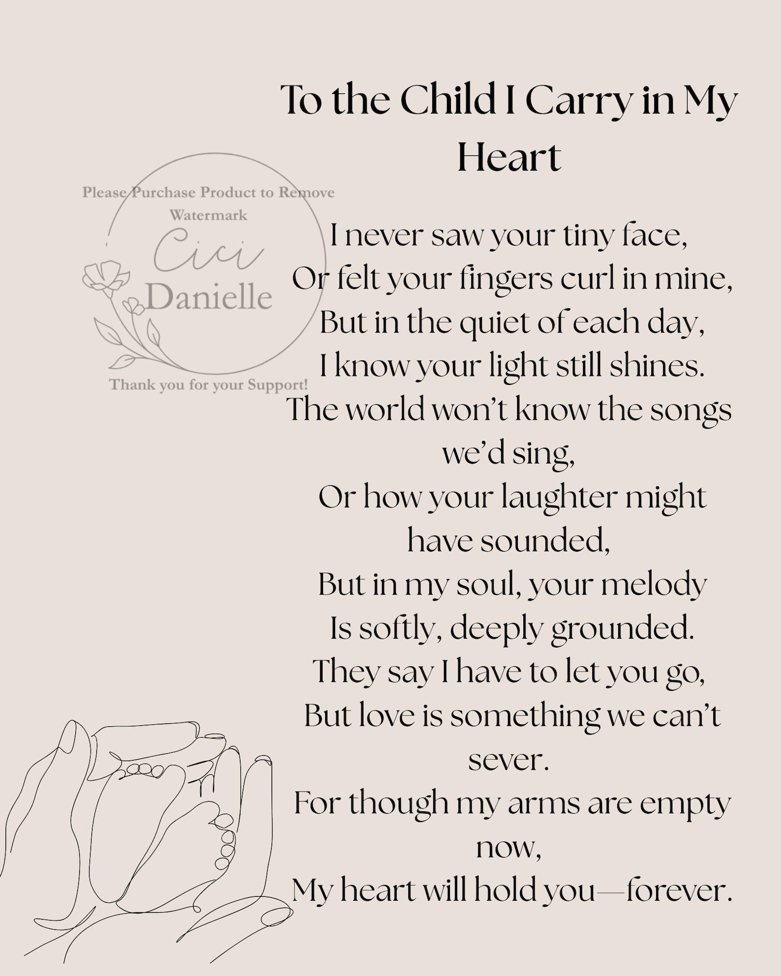 Infant Loss Miscarriage Stillbirth Poem Digital Download | Printable ...