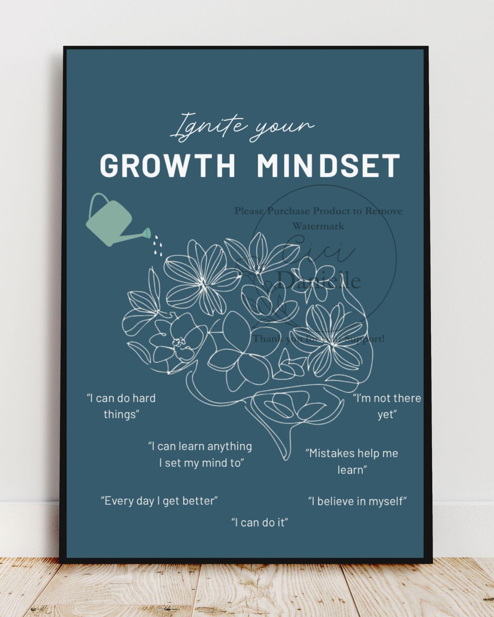 Growth Mindset Poster Printable | Inspirational Classroom Decor ...