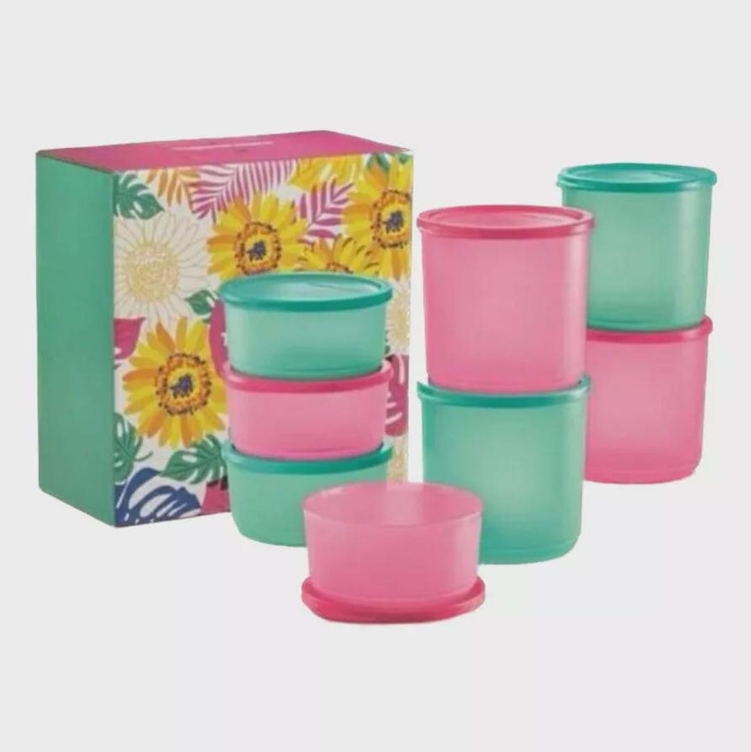 TUPPERWARE Summer Fresh Round Set (set of 8) With Gift Box - Etsy