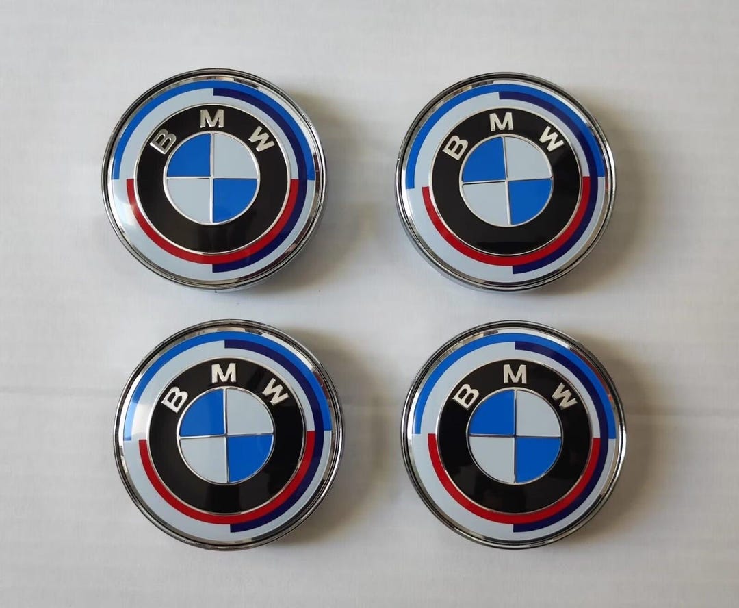 Set of 4 Hub Caps 58/68mm BMW Rim Wheel Center Cap Logo Edition 50th ...