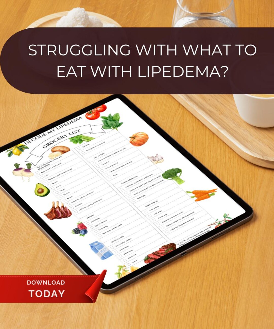 Decode My Lipedema Grocery List | Printable Low-inflammation, Low ...