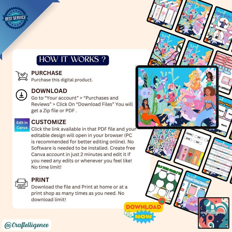 Mermaid Busy Book: 64 Page Printable Activity Binder (PDF Download) - Etsy