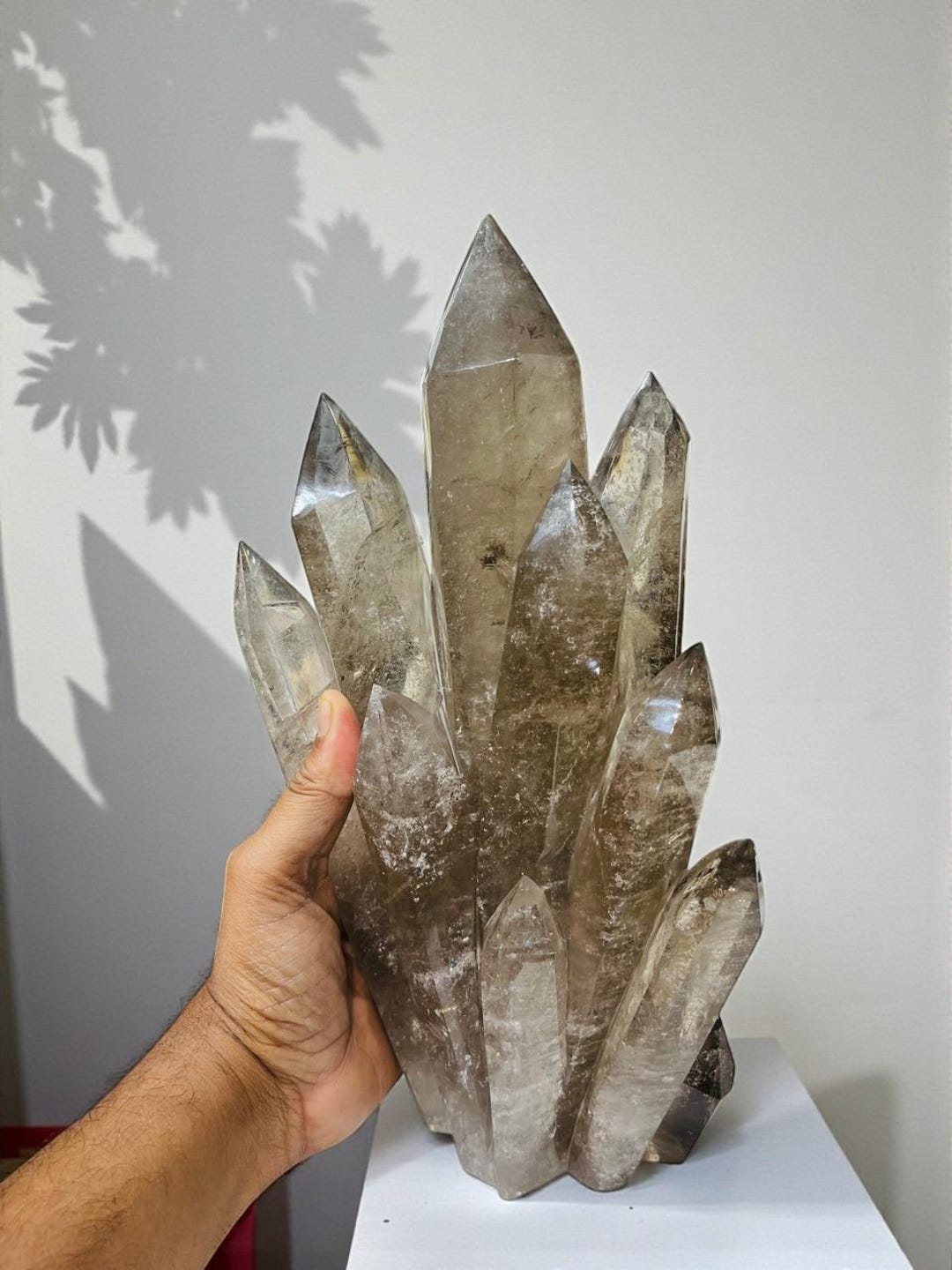 11" Large Smoky Quartz Crystal Cluster, Raw Natural Points, XL ...