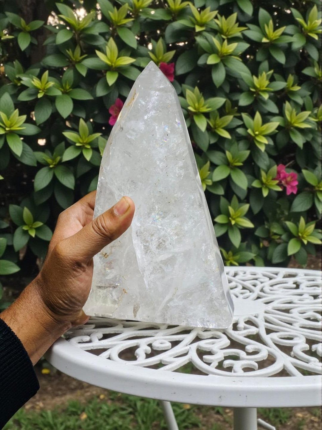 Large Rainbow Flashy Himalayan Clear Quartz Crystal Freeform | High ...