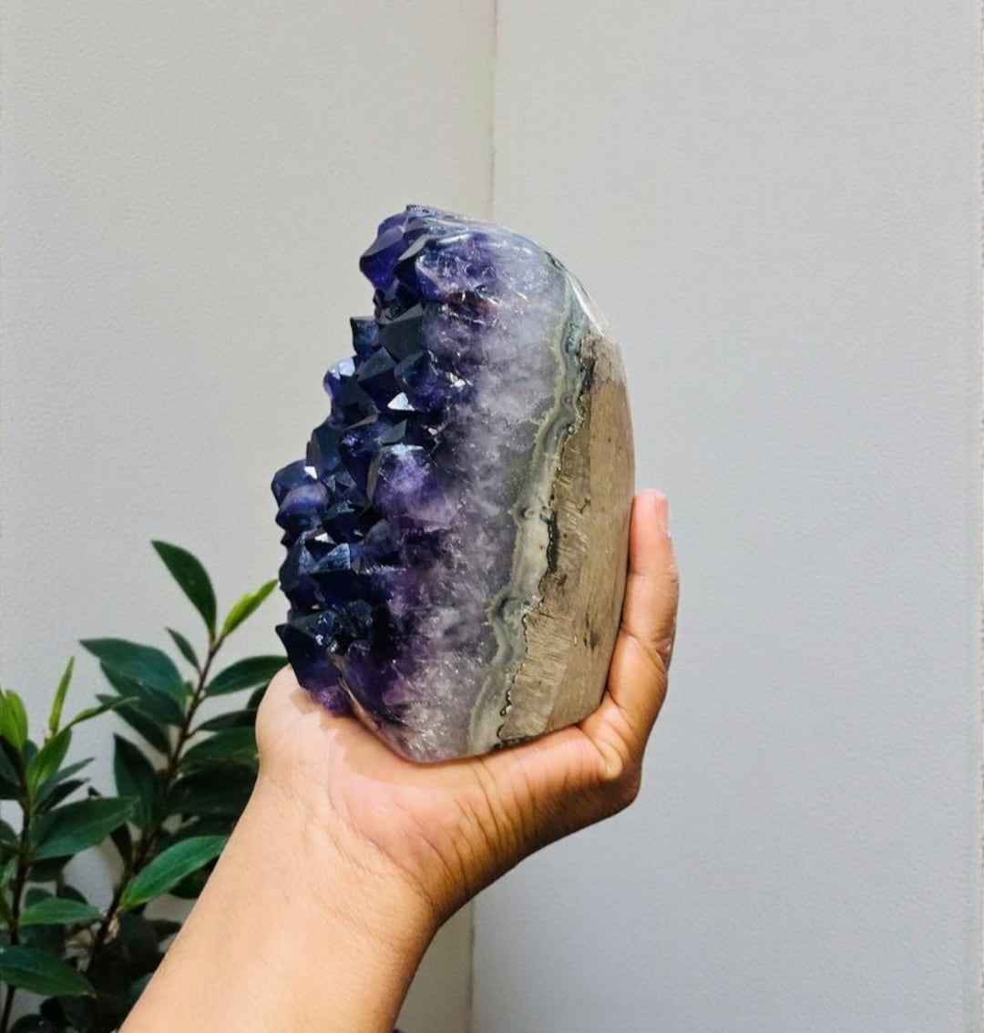 Large A+ Quality Amethyst Geode Cluster: Deep Purple Brazilian Crystal ...
