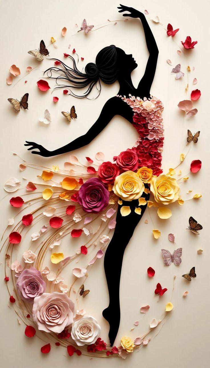 Digital Download – Elegant Floral Ballerina Wall Art Print | Dance ...
