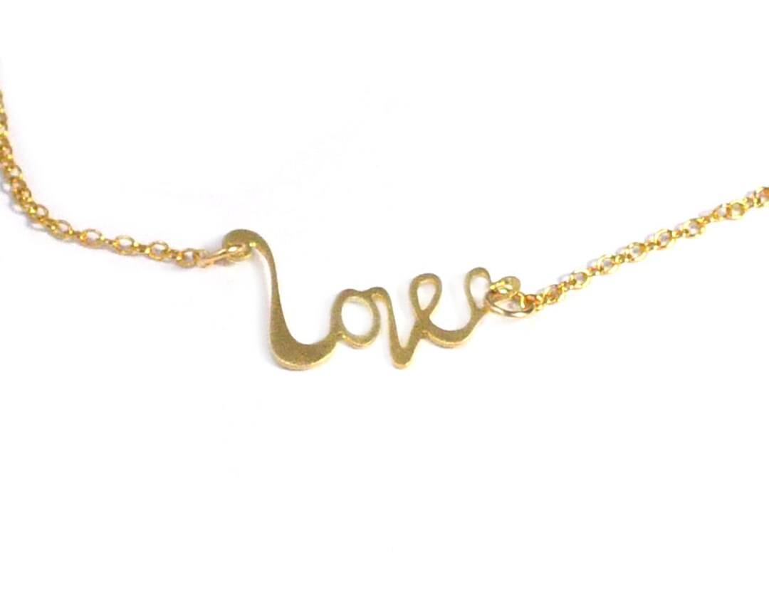 Love Necklace, Valentine's Day Gift, Personalised Word Necklace ...