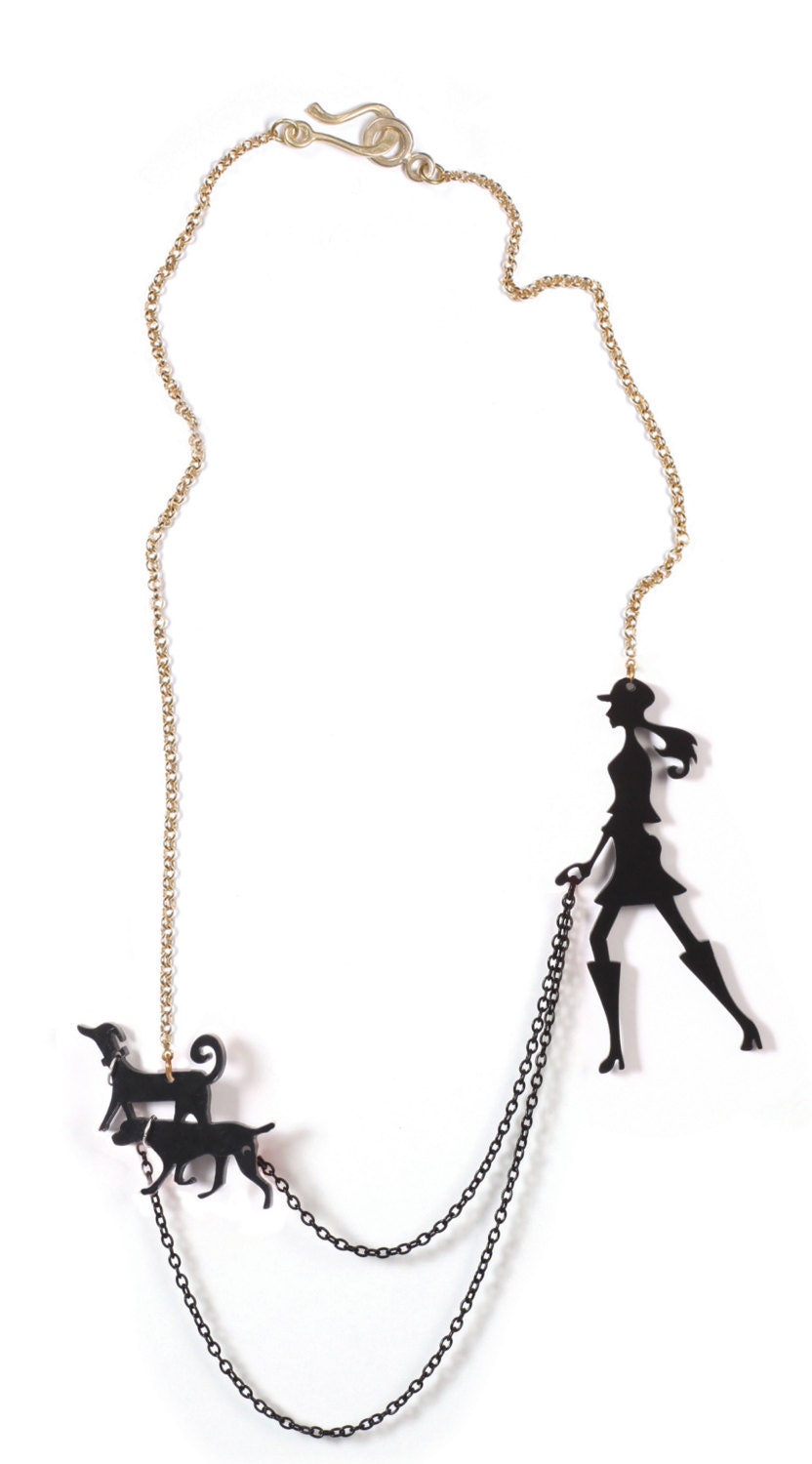 Green Necklace, Dog Walker Necklace - Statement Necklace - A Walk in ...
