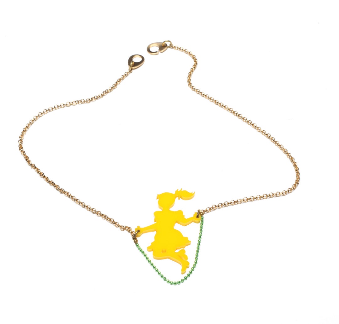 Colorful Neclace, Gifts for Girls, Girl Jumping Rope Pendant Necklace ...