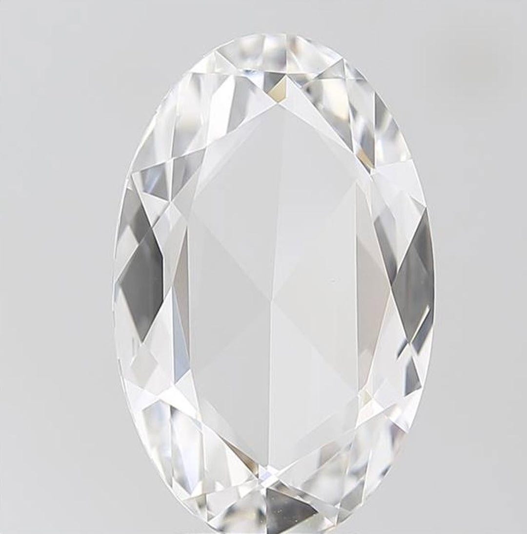 Rose Oval Cut Rose Cut Lab Grown Diamond | D Color VVS2 Clarity ...