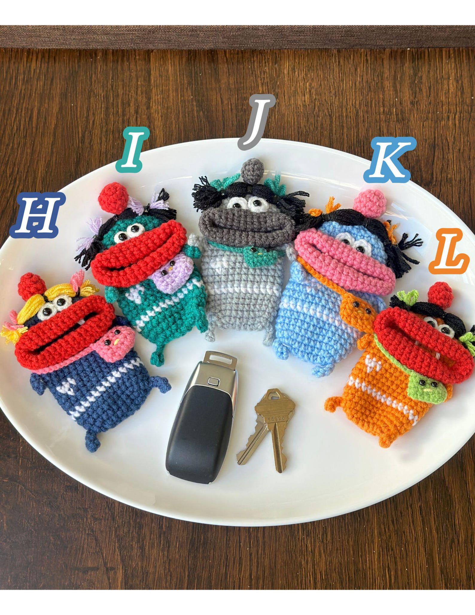 Crochet Car Key Fob Cover Holder Big Mouth Monster Sausage Easter ...
