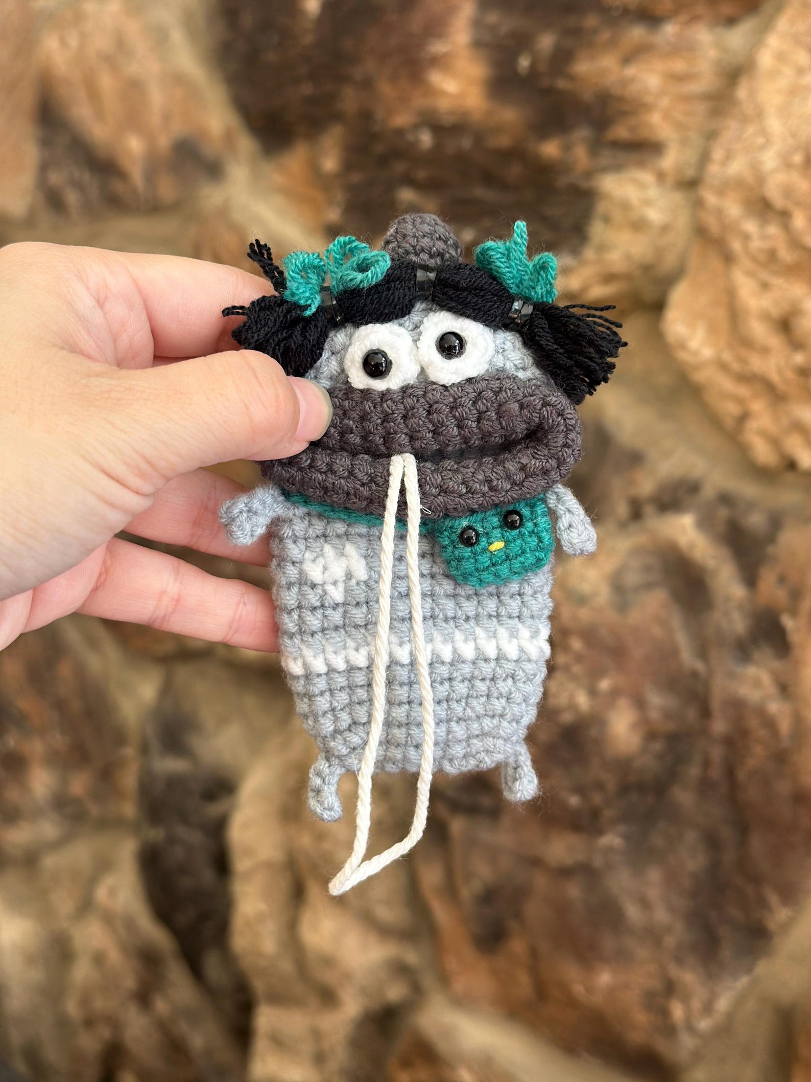 Crochet Car Key Fob Cover Holder Big Mouth Monster Sausage Easter ...