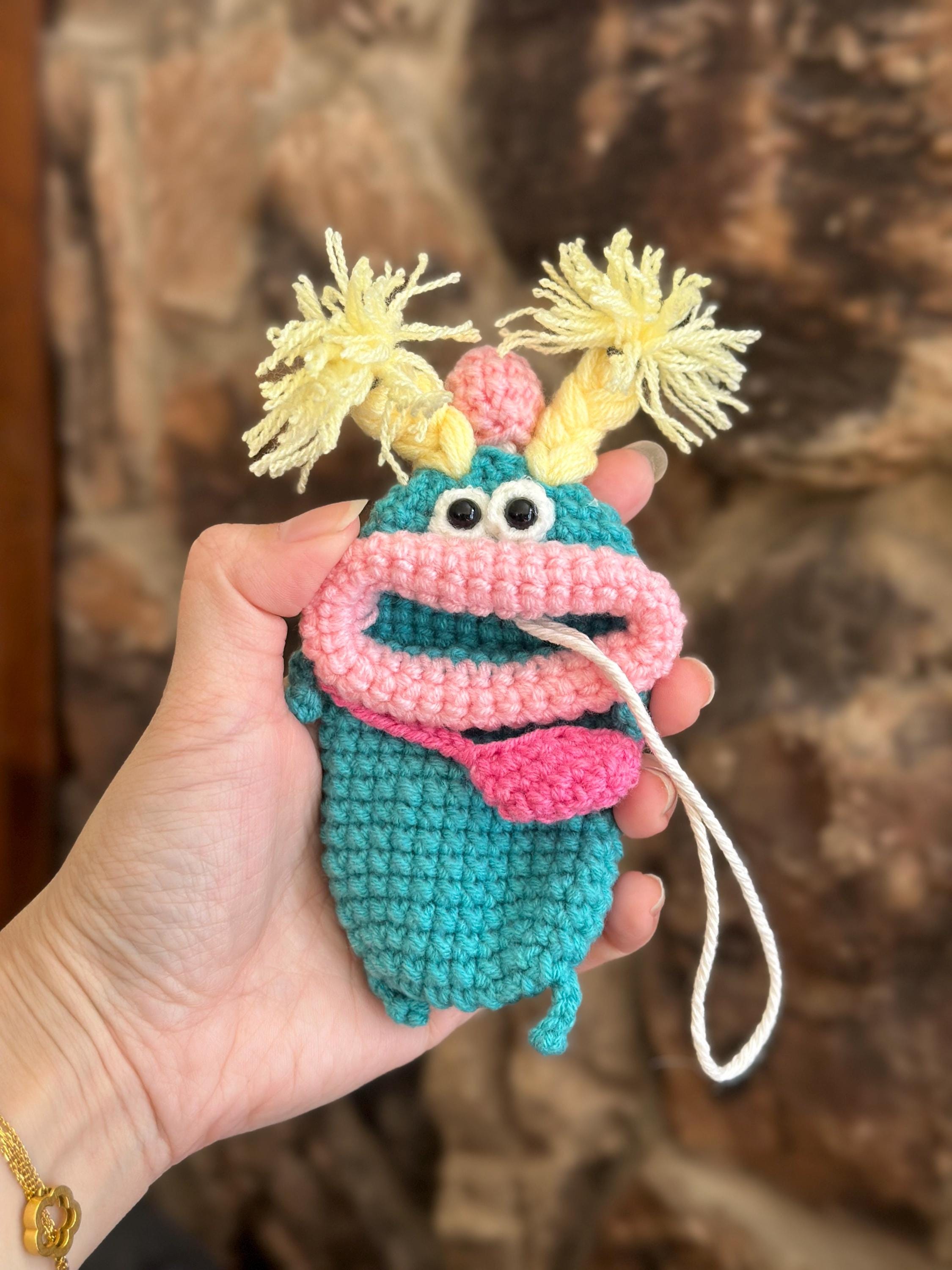 Crochet Car Key Fob Cover Holder Big Mouth Monster Sausage Easter ...