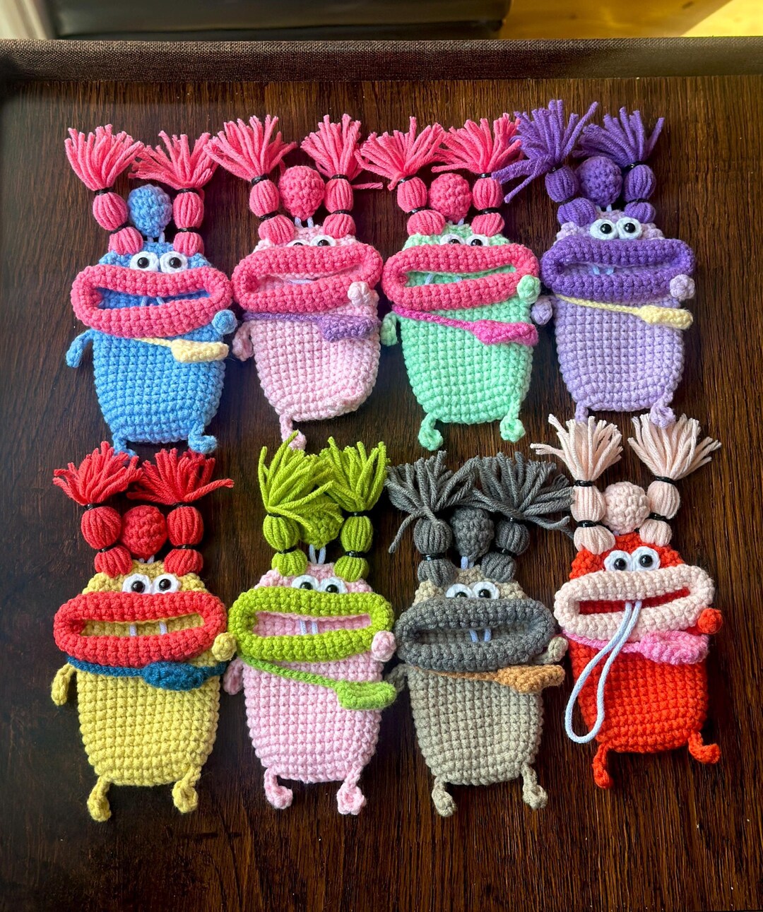 Crochet Car Key Fob Cover Holder Case Monster Big Mouth Handmade Mother ...
