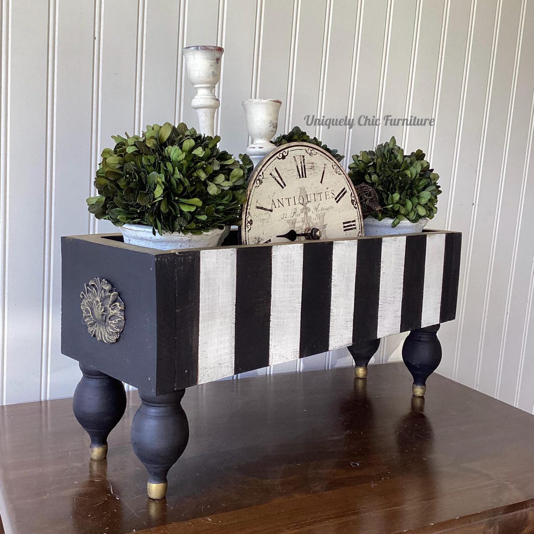 Table Riser, Box, Legs, Long, Stripes, Black and White, Gold, Dining ...