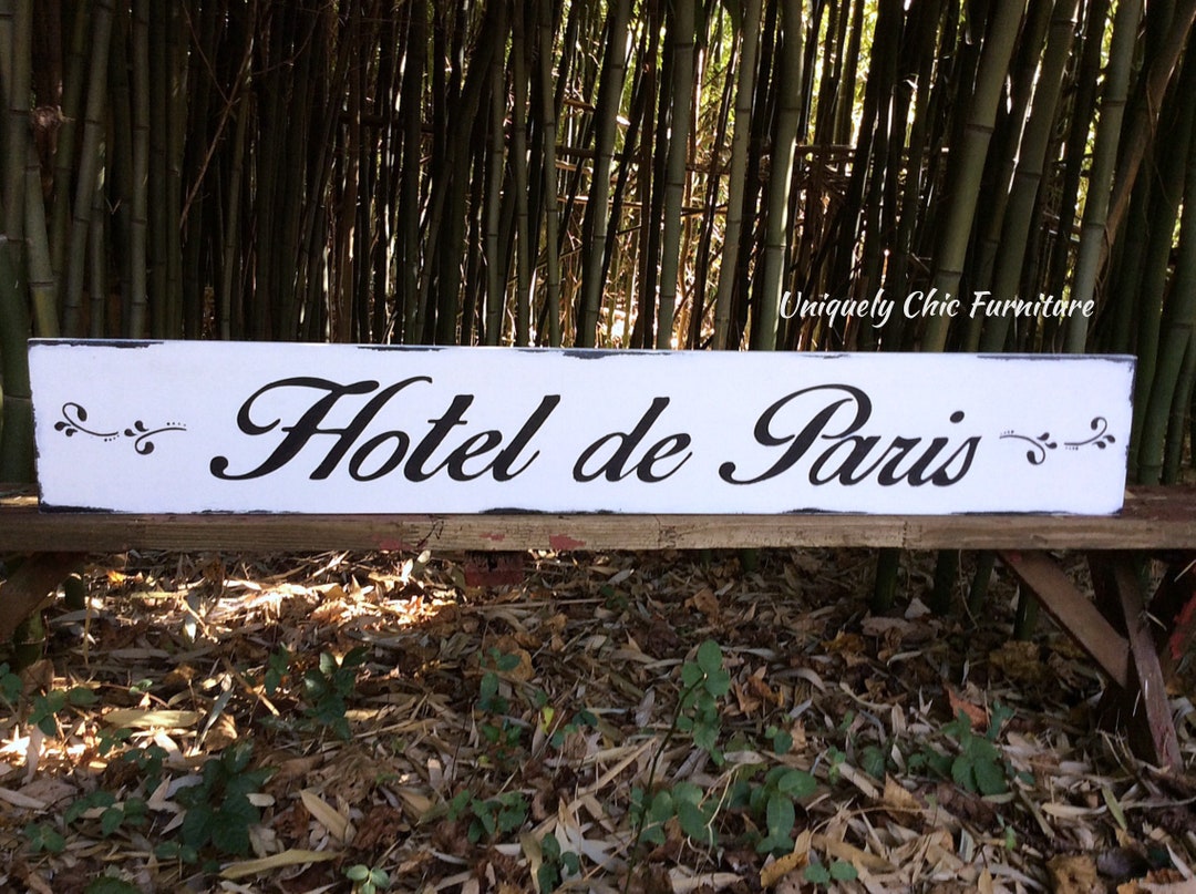 HOTEL DE PARIS Sign~ 4 Ft Long, French, Paris, Guest Room~ Wood Sign ...