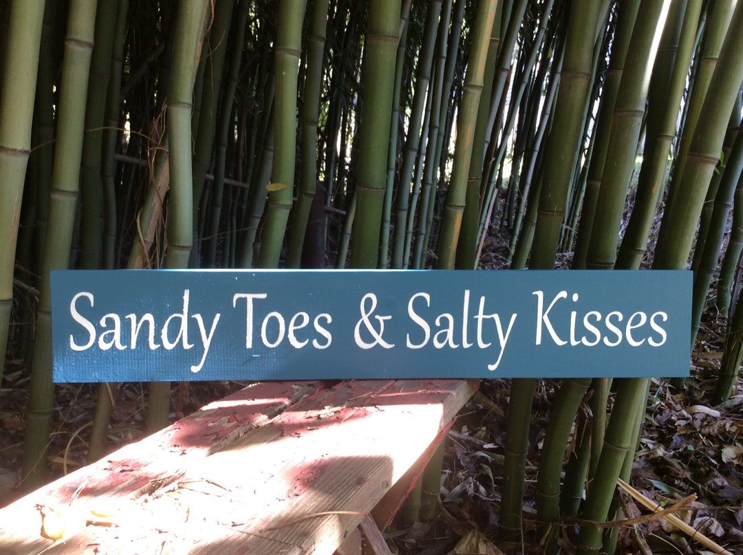 Sandy Toes & Salty Kisses Sign~custom Colors~beach Sign, Wall Decor ...