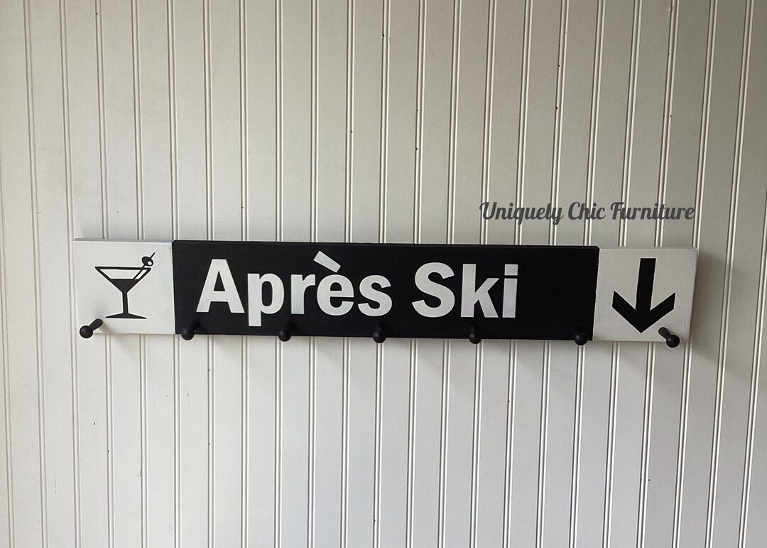 Apres Ski SIGN~ Hot Tub, Cabin, Gift for Skier~goggles, Helmet, Towel ...