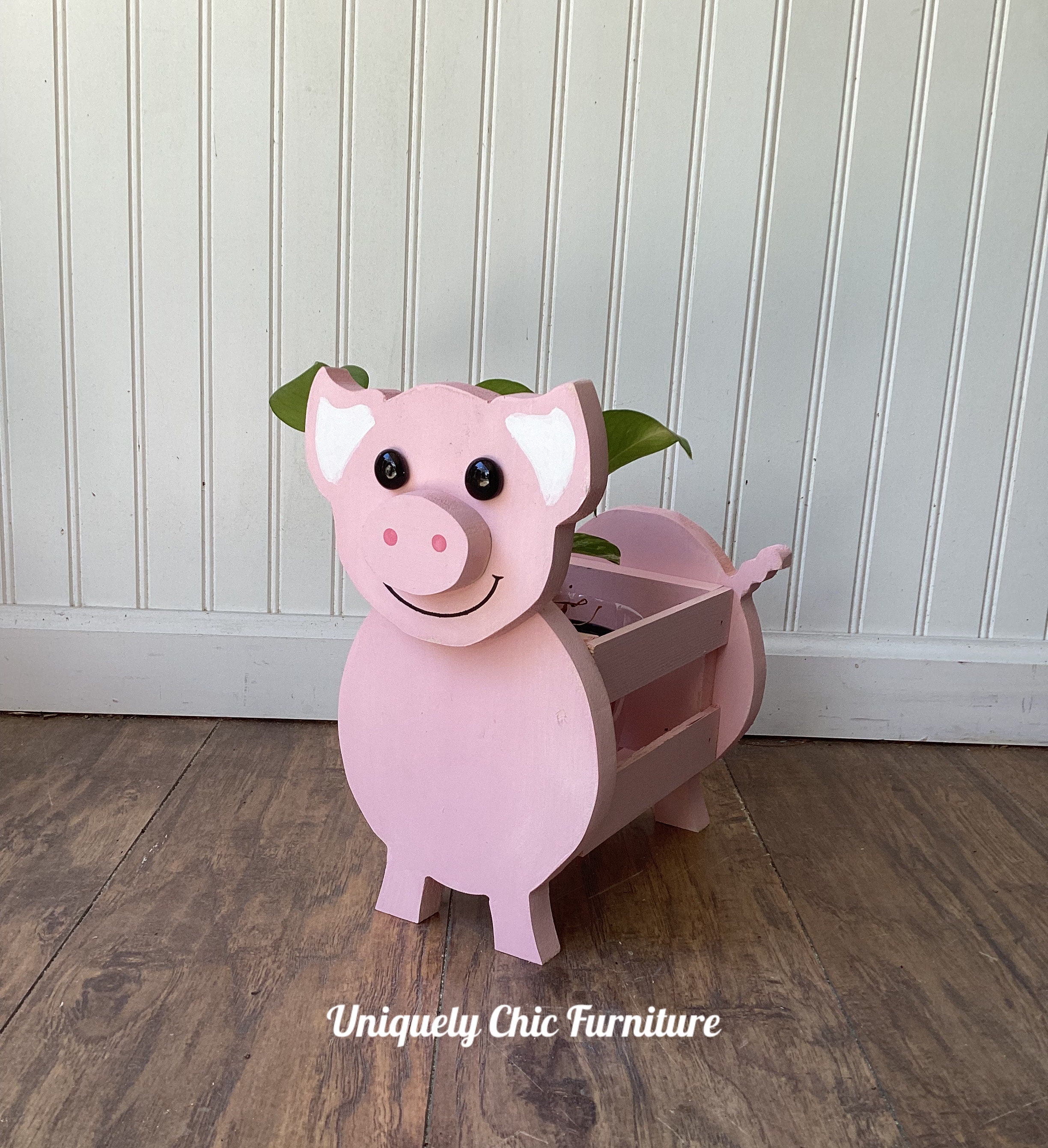 Pig, Cow Planter, Gardener Gift, Plant Lover, Farm Animal, Painted ...