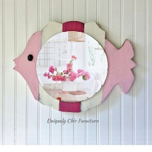 Fish Mirror, Custom Colors, Wall Art, Planked, Wood, Mirror, Beach ...