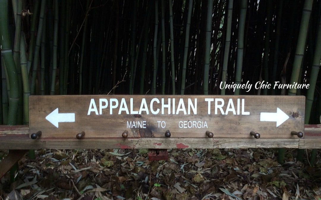 Appalachian Trail Sign, Coat Rack, Gear Holder, Hiker Gift, Rustic ...