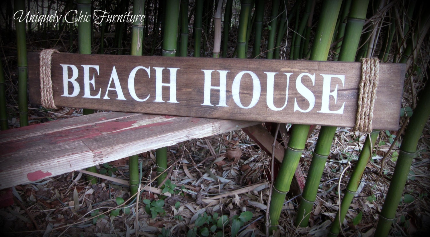 Beach House Sign wall Decorcoastal Nautical Homejute Rope | Etsy