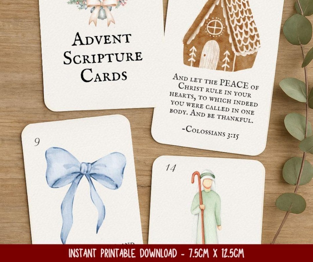 Advent Family Devotions Printable PDF | Kids Scripture Cards for ...