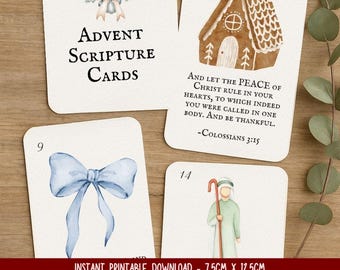 Advent Family Devotions Printable PDF | Kids Scripture Cards for ...