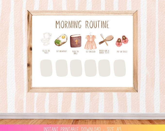 Christian Morning Routine Chart for Kids Printable Prayer Checklist for ...