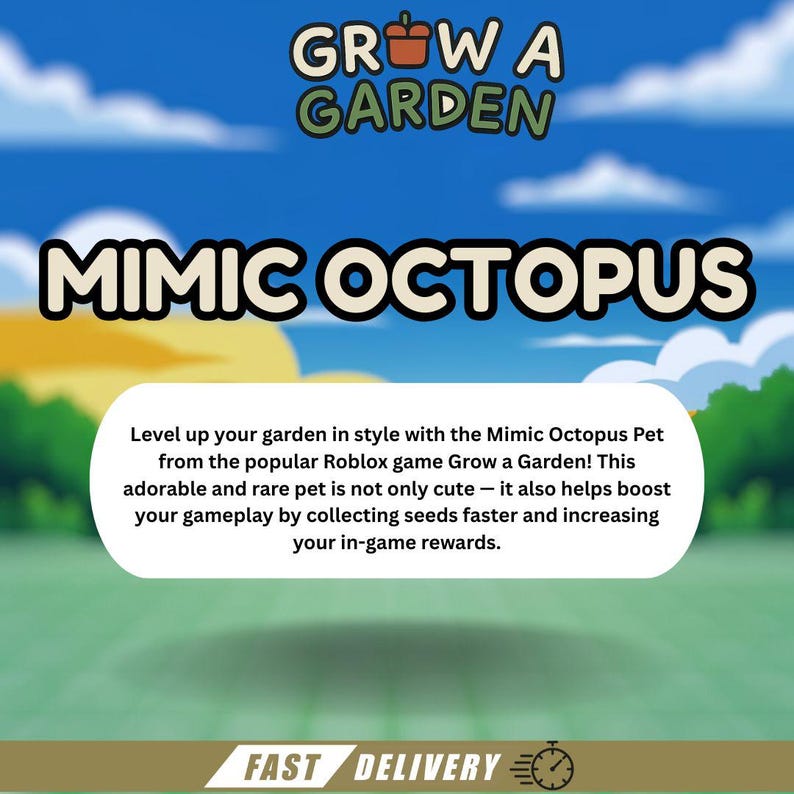 Mimic Octopus Pet: Roblox Grow a Garden In-game Item - Etsy