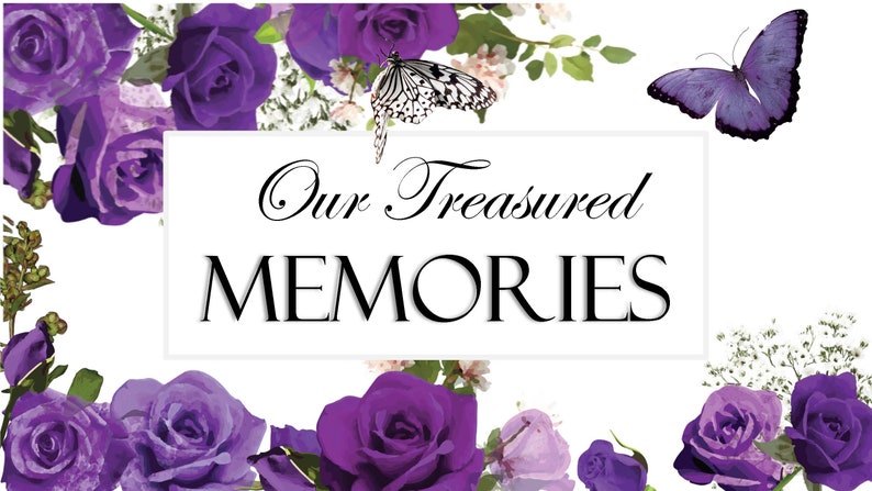 DIY Memorial Photo Slideshow Powerpoint Purple Roses | Etsy