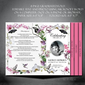 Funeral Program Template 8 Pages Graduated Fold Funeral - Etsy