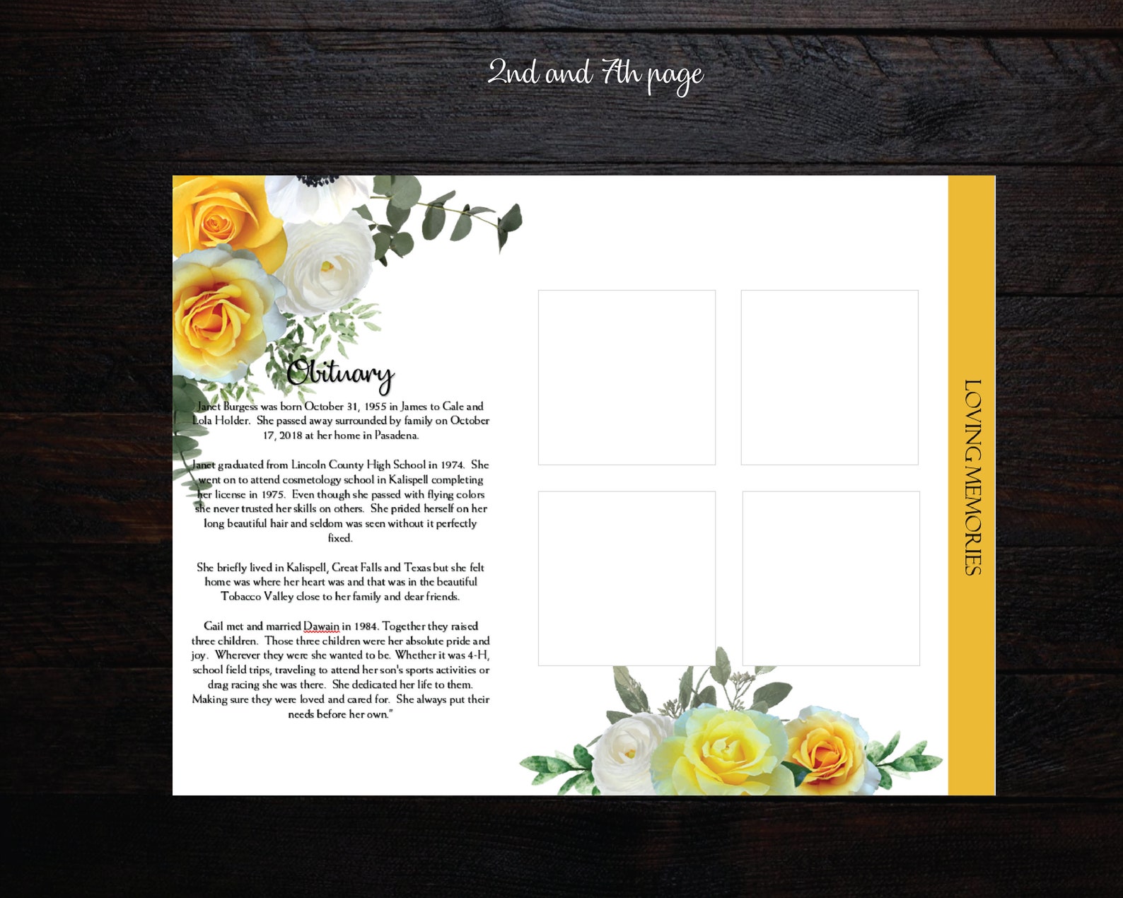 Funeral Program Template 8 Pages Graduated Fold Funeral - Etsy