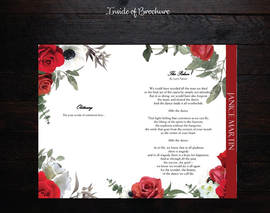 DIY Graduated Fold Funeral Program Template Memorial Program - Etsy