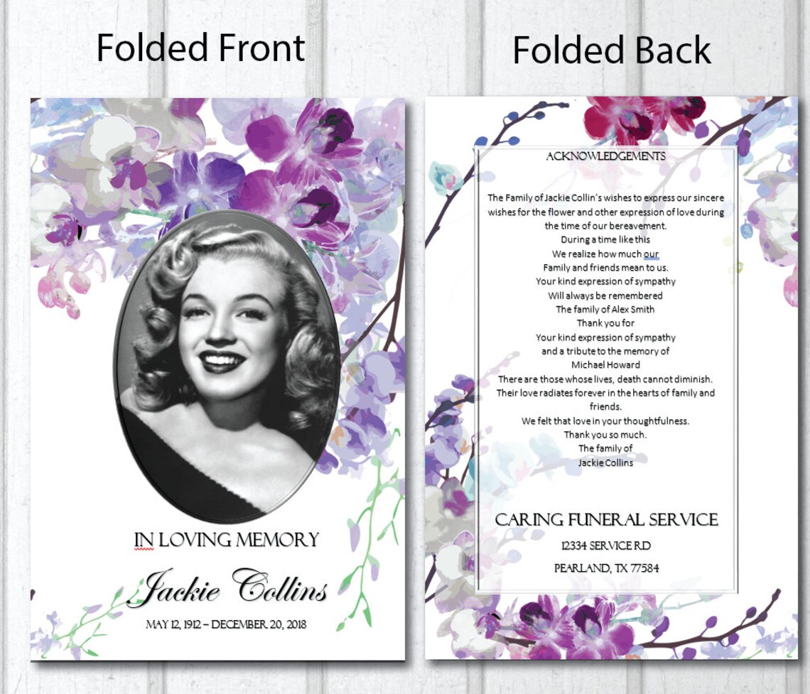 DIY Memorial Program | Funeral Program Template | Remembrance ...