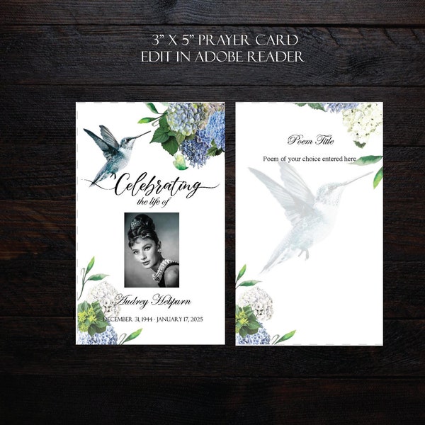 Hummingbird Card - Etsy