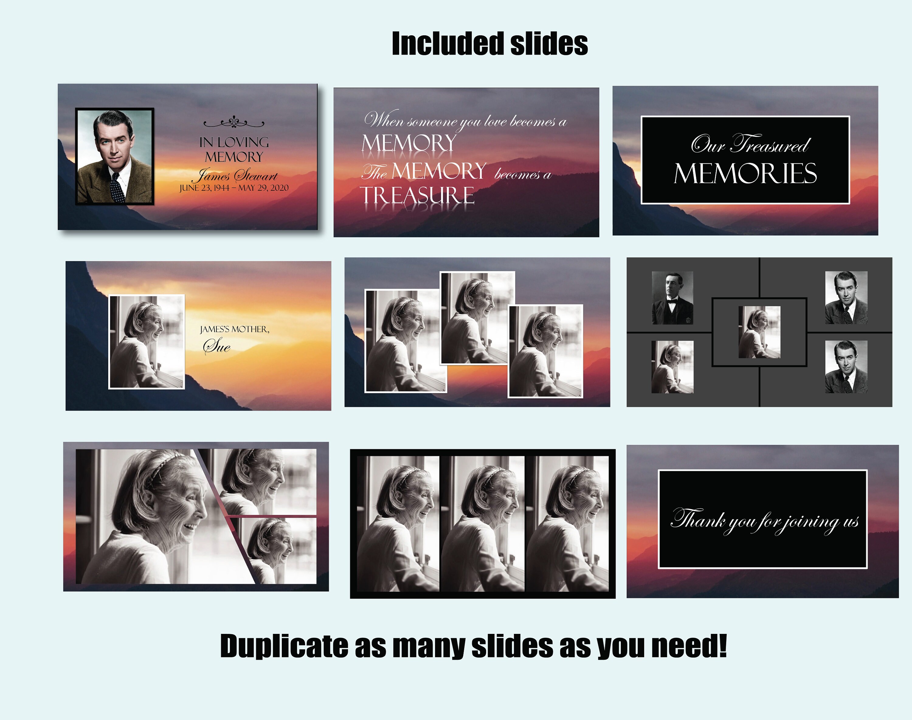 DIY Memorial Photo Slideshow Powerpoint Sunset Sunrise | Etsy Canada