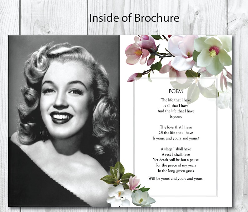 DIY Printable Memorial Program Funeral Program Template | Etsy