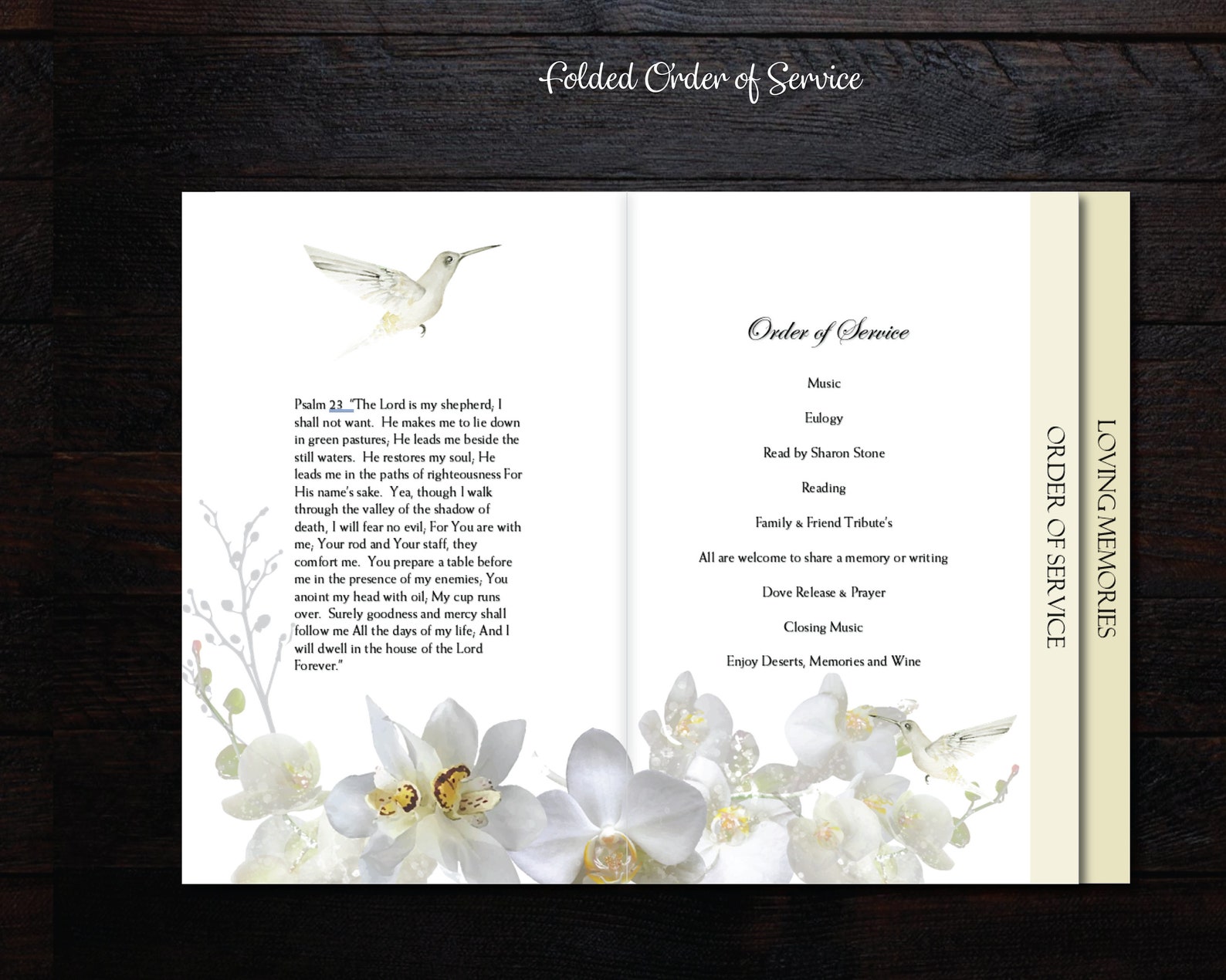 Elegant Funeral Program Template Graduated Fold Funeral - Etsy