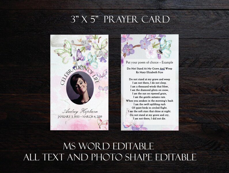 DIY Printable Funeral Prayer Card 3 X 5 Memorial Prayer Etsy DIY Printable Funeral Prayer Card 3 X 5 Memorial Prayer Etsy