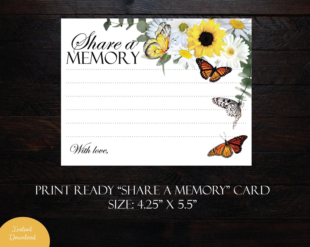 Share a Memory INSTANT DOWNLOAD Printable Daisies - Etsy