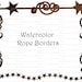Watercolor Western Cowboy Rope Border Clipart Graphics High Resolution ...