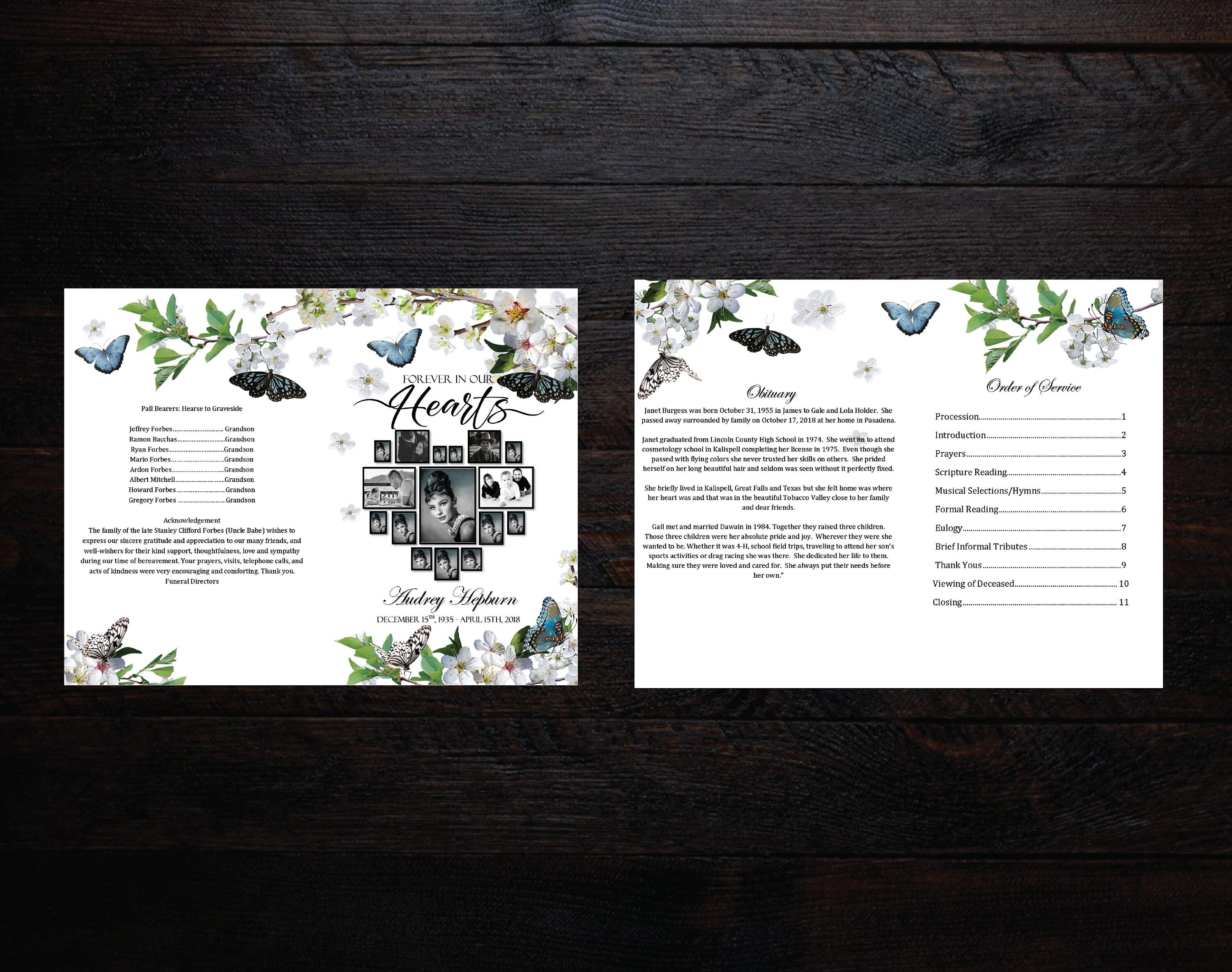 Funeral Program Template DIY Printable Memorial Program - Etsy México