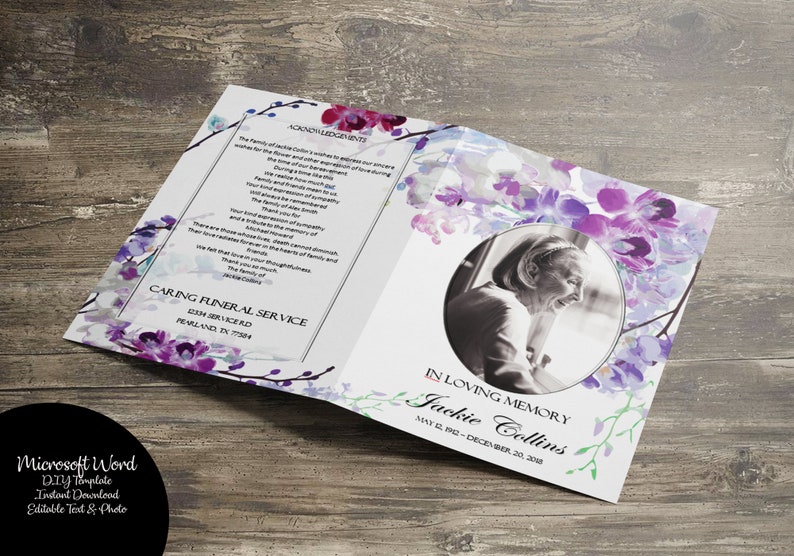 DIY Memorial Program | Funeral Program Template | Remembrance ...