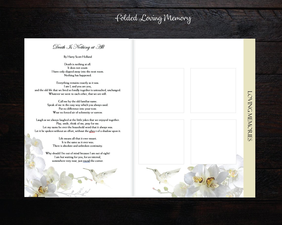 Elegant Funeral Program Template Graduated Fold Funeral - Etsy