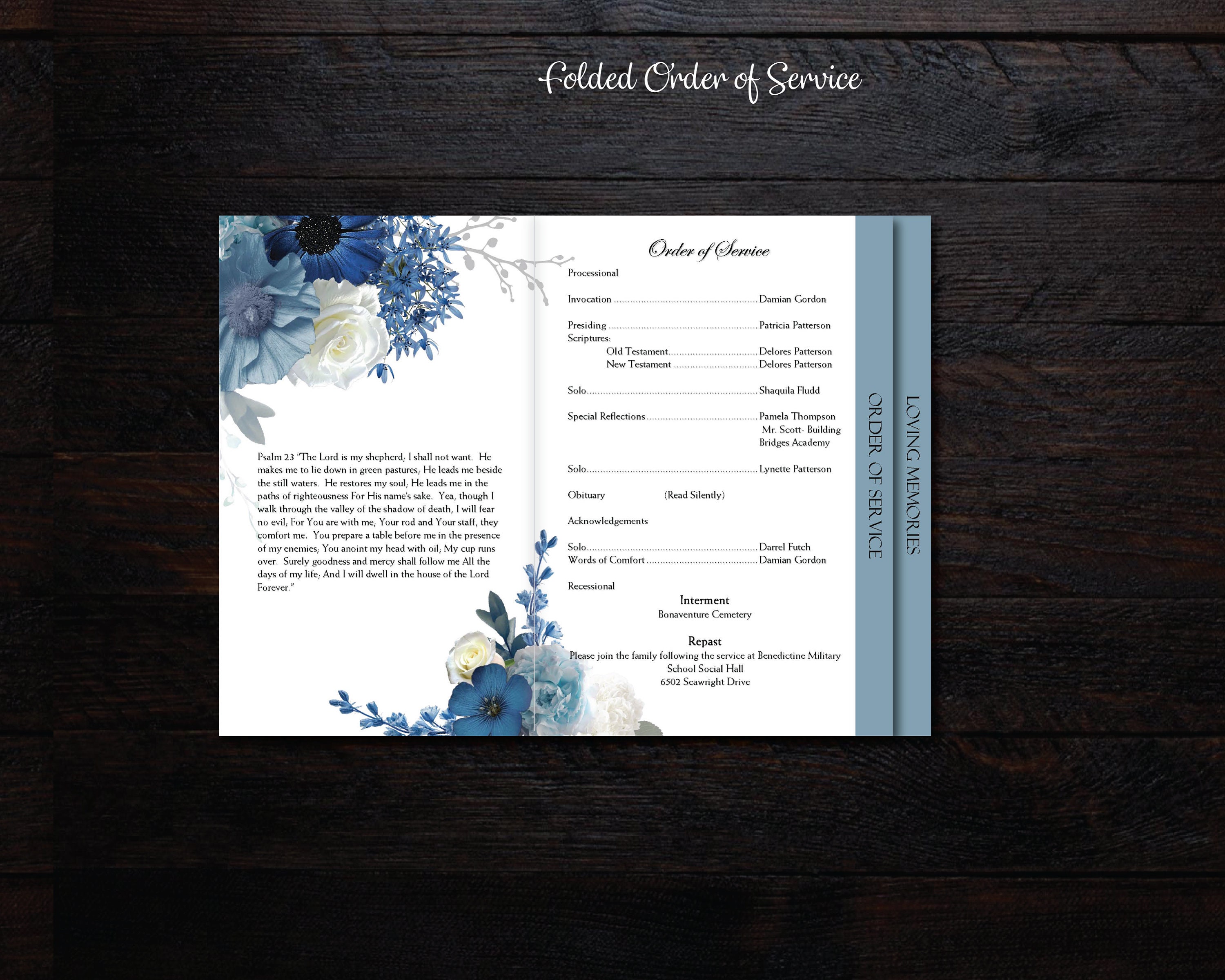 Funeral Program Template 8 Pages Graduated Fold Funeral - Etsy Australia
