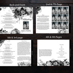Elegant Funeral Program Template Graduated Fold Funeral - Etsy